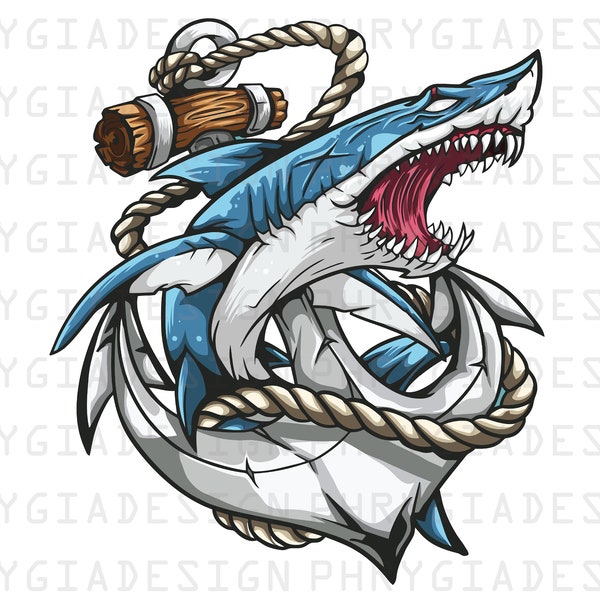 Nautical Shark - Etsy