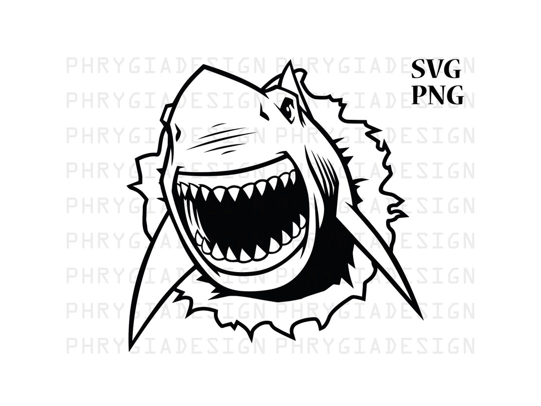 Shark Svg Png Shark Clipart Shark Design Ocean Svg - Etsy