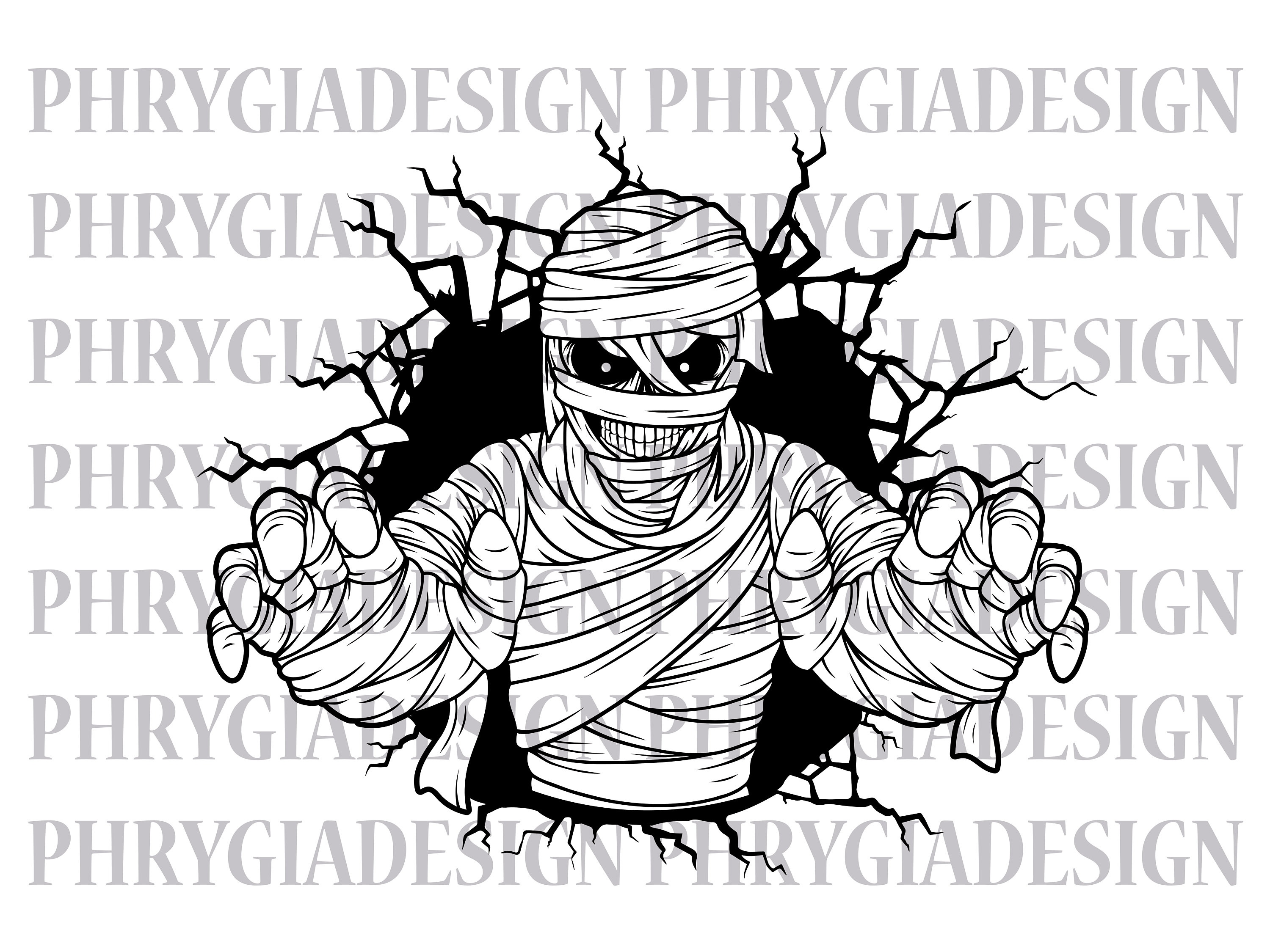 Halloween Mummy Head Clipart