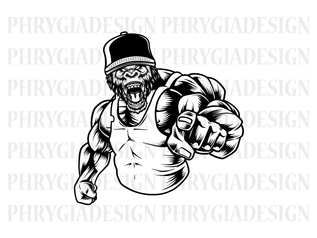Gorilla Body Builder Svg , Bodybuilding Svg , Muscular Gorilla Svg ...