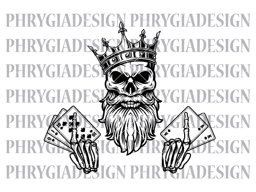 Skull Gambler Svg , King of Poker Svg , Poker Cards Svg , Royal Flush ...