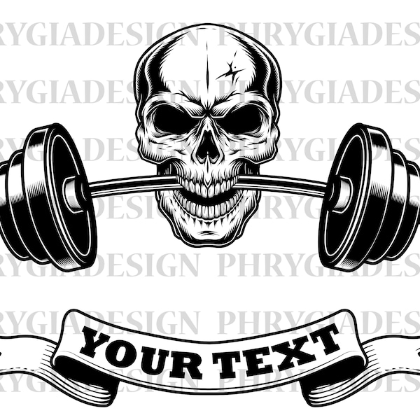 Gym Skull Svg - Etsy