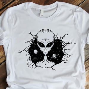 Alien Coming Out of Wall Svg , Alien Break Through Wall Svg , Alien Svg ...