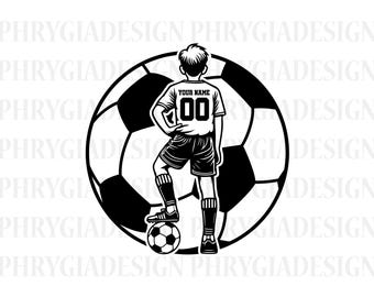 Soccer Kid Player Svg | Personalized Name Svg | Soccer Kid Svg | Soccer ...