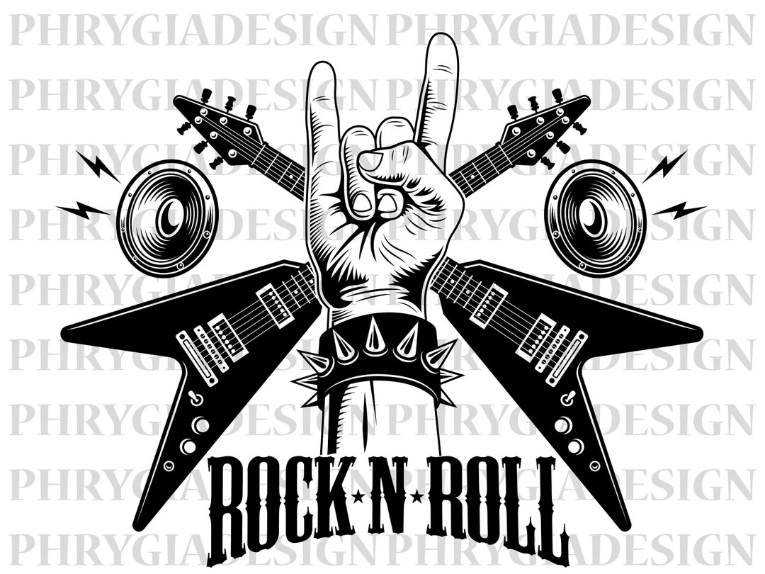 Rock and Roll Svg Png Rock and Roll Music Svg Rock Hand - Etsy