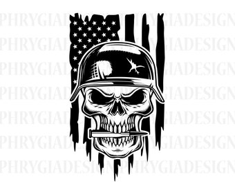 Soldier Skull Svg File Soldier Svg Military Svg Army Svg Gift for Dad ...