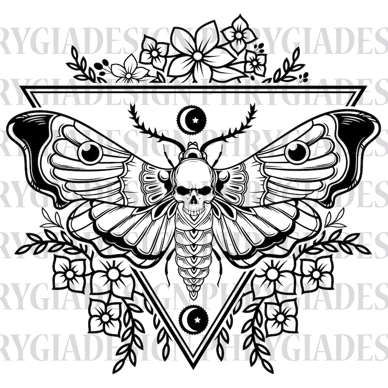 Gothic Moth Svg - Etsy