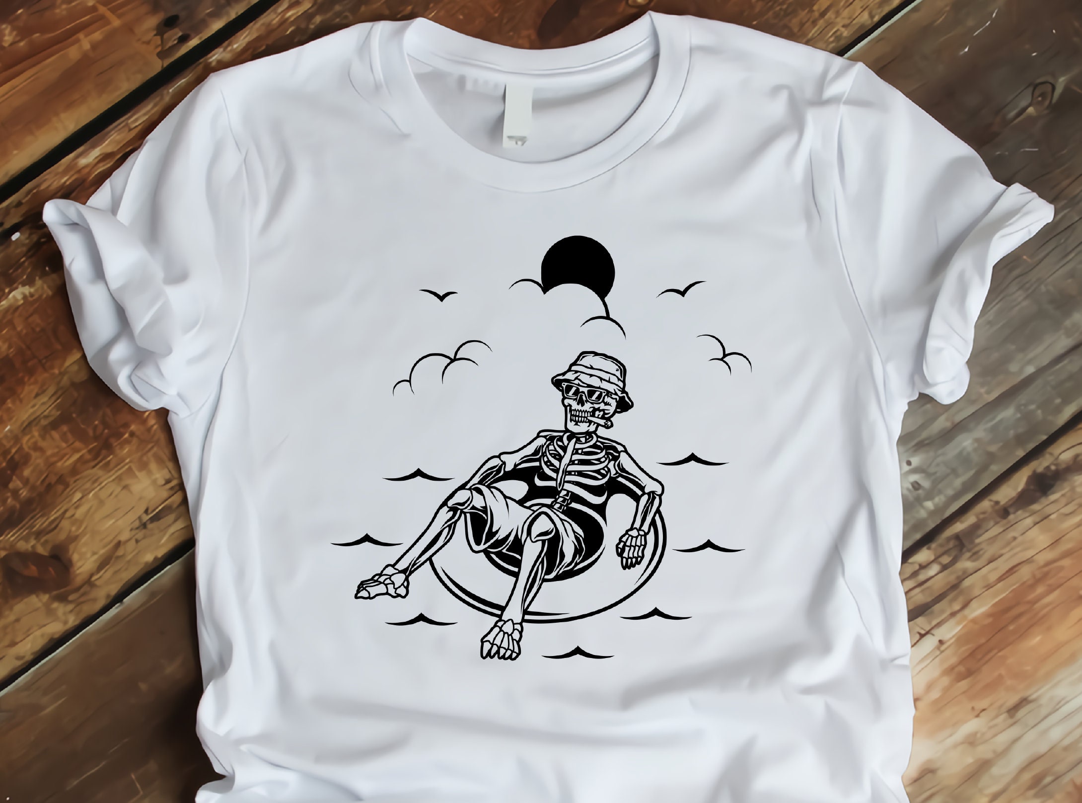 Funny Summer Skeleton Svg Png , Beach Skull Svg , Summer Vibes Svg ...