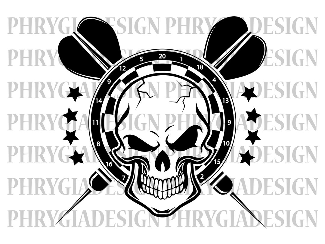 Skull Dartboard Svg Png , Dart Game Svg , Skull Svg , Dart Target Svg ...