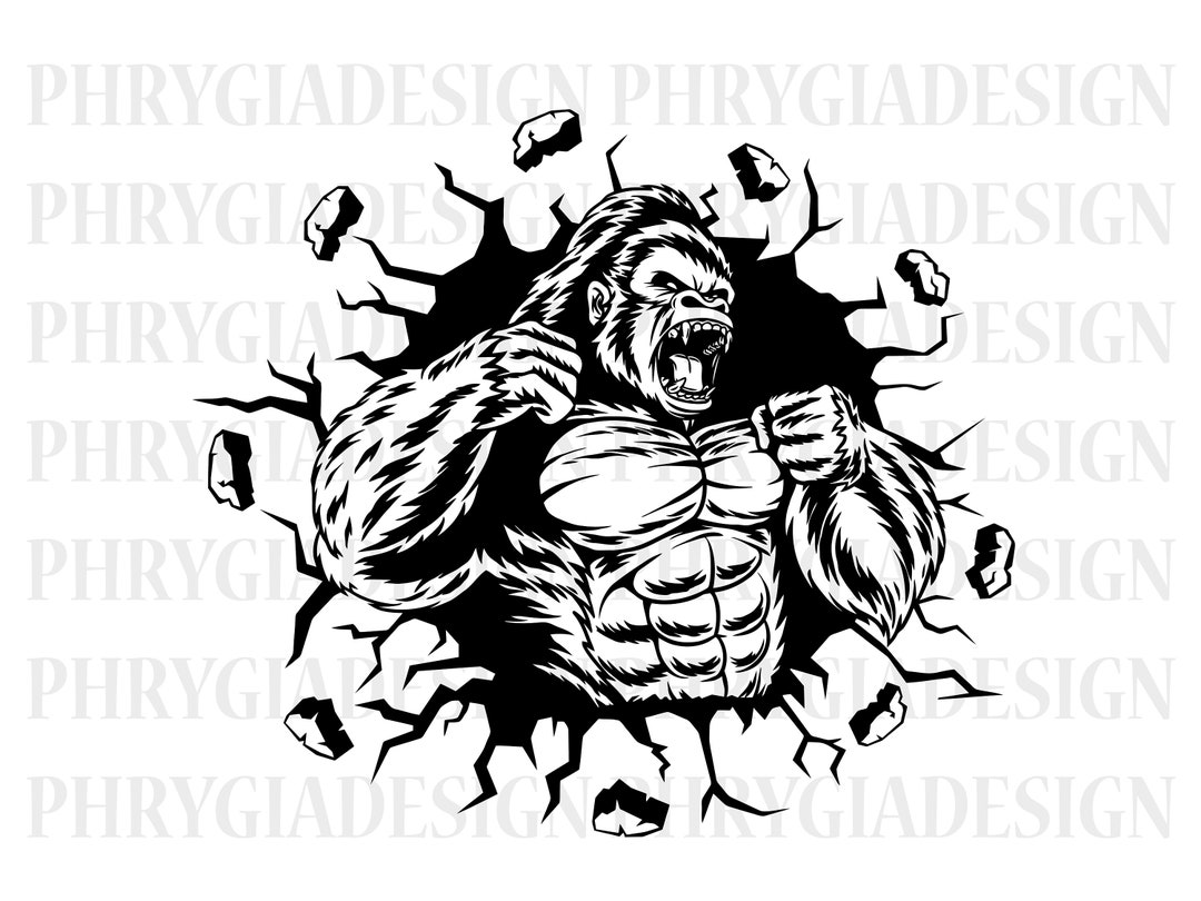 Angry Gorilla Svg , Gorilla Svg , Gorilla Vector , Gorilla Clipart ...