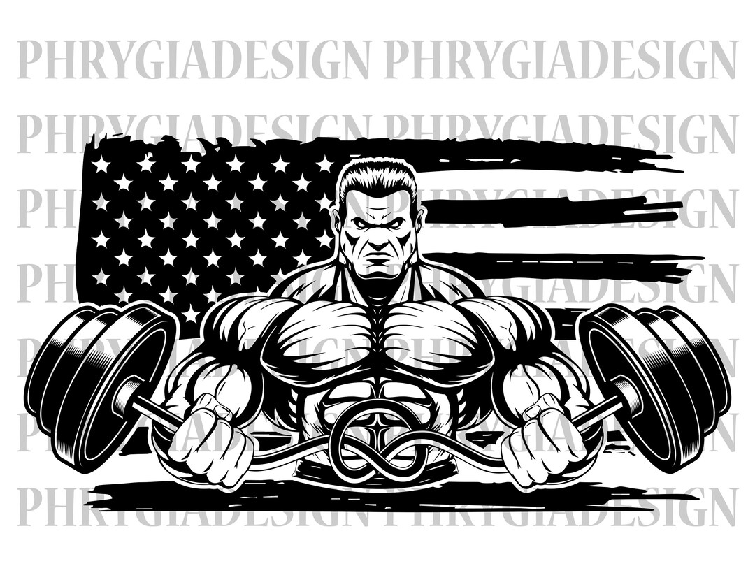 Bodybuilder Svg Png Muscle Man Svg Us Flag Svg Gym Svg - Etsy