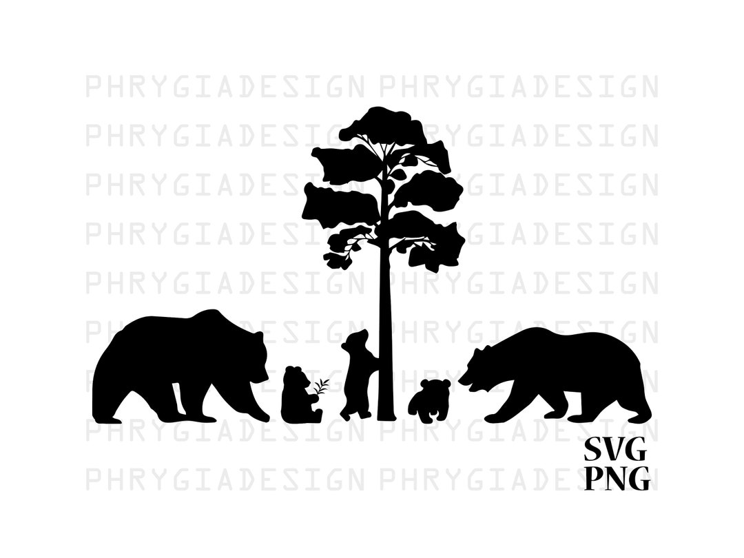 Mama Bear Svg Png , Papa Bear Svg , Baby Bear , Black Bear , Family ...
