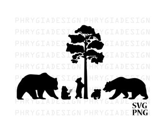 Mama Bear Svg Papa Bear Svg Baby Bear Svg Black Bear Svg Family Bear ...