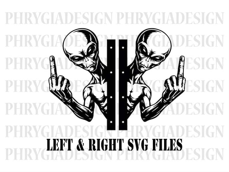 Alien Peeking Middle Finger Svg , Alien Svg , Funny Adult Garden Sign ...