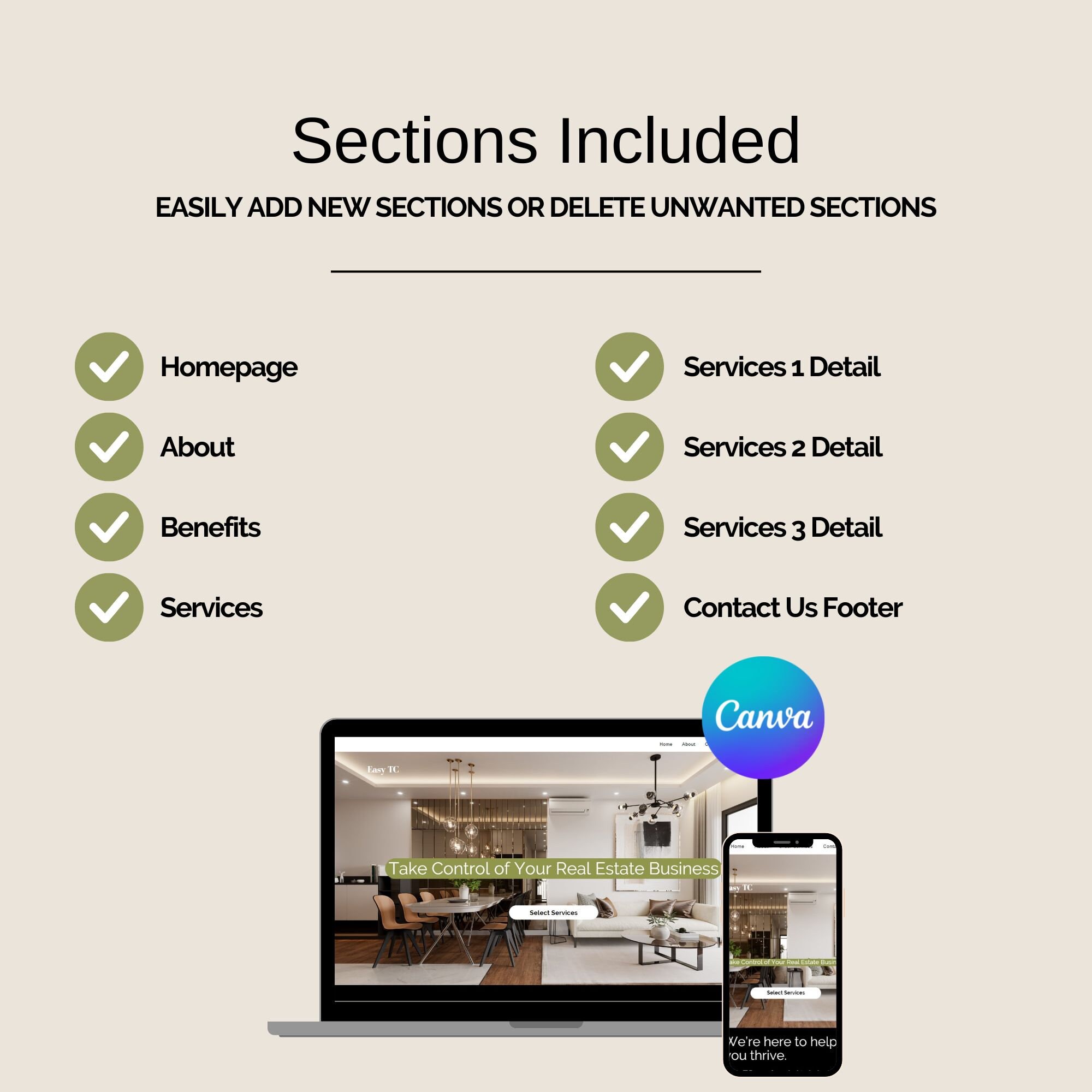 Transaction Coordinator Canva Website Template | Real Estate Canva ...