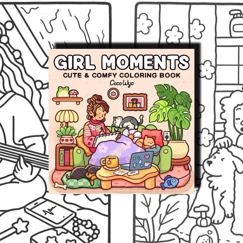 Coco Wyo Colouring Books Girl Moments, Fuzzy Hygge Colouring Books ...