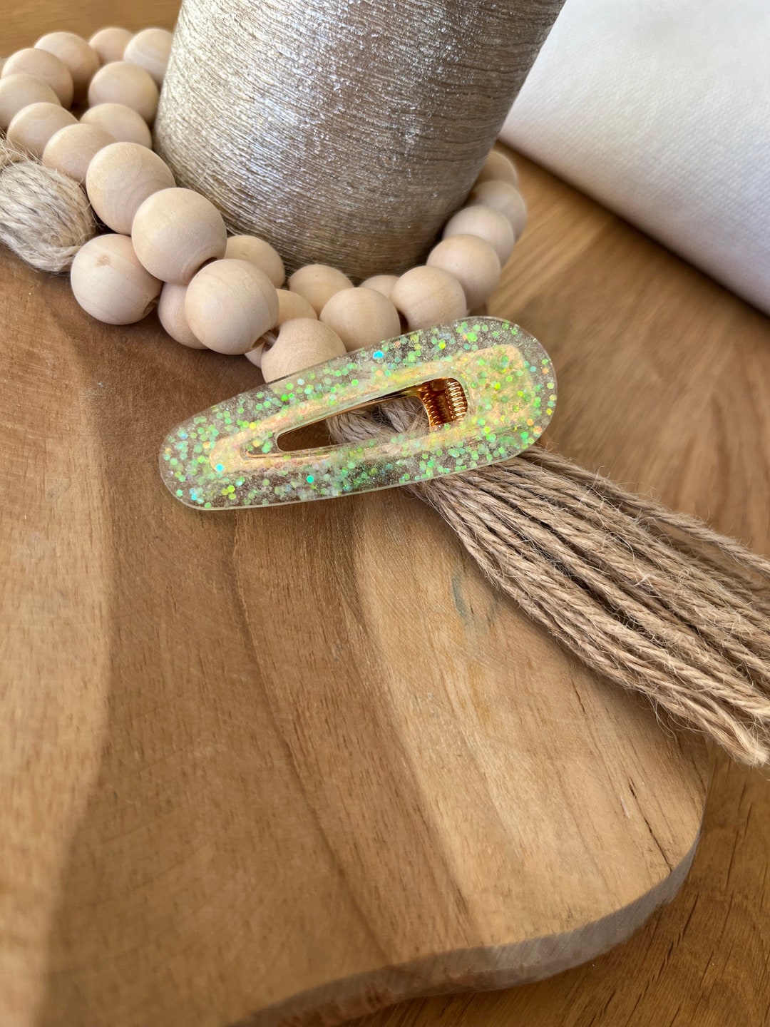 Green Triangular Epoxy Resin Barrette - Etsy