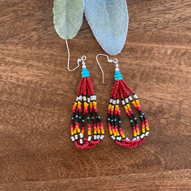 Beaded Loop Earrings - Etsy