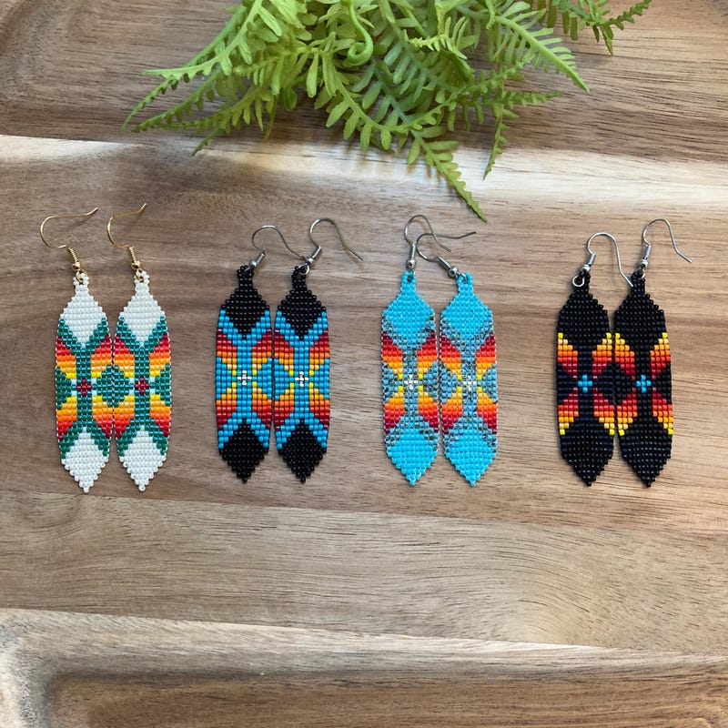 Native Beaded Earrings - Etsy