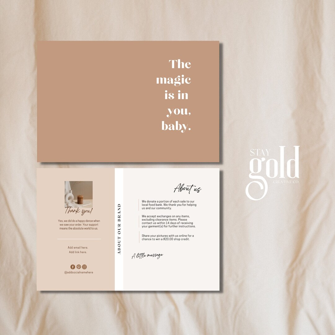Beige Thank You Card Template Fully Customizable Small Business ...