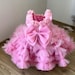 Handmade Pink Ruffle Tutu Dress: Girls' Party Costume, First Birthday ...
