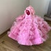 Handmade Pink Ruffle Tutu Dress: Girls' Party Costume, First Birthday ...