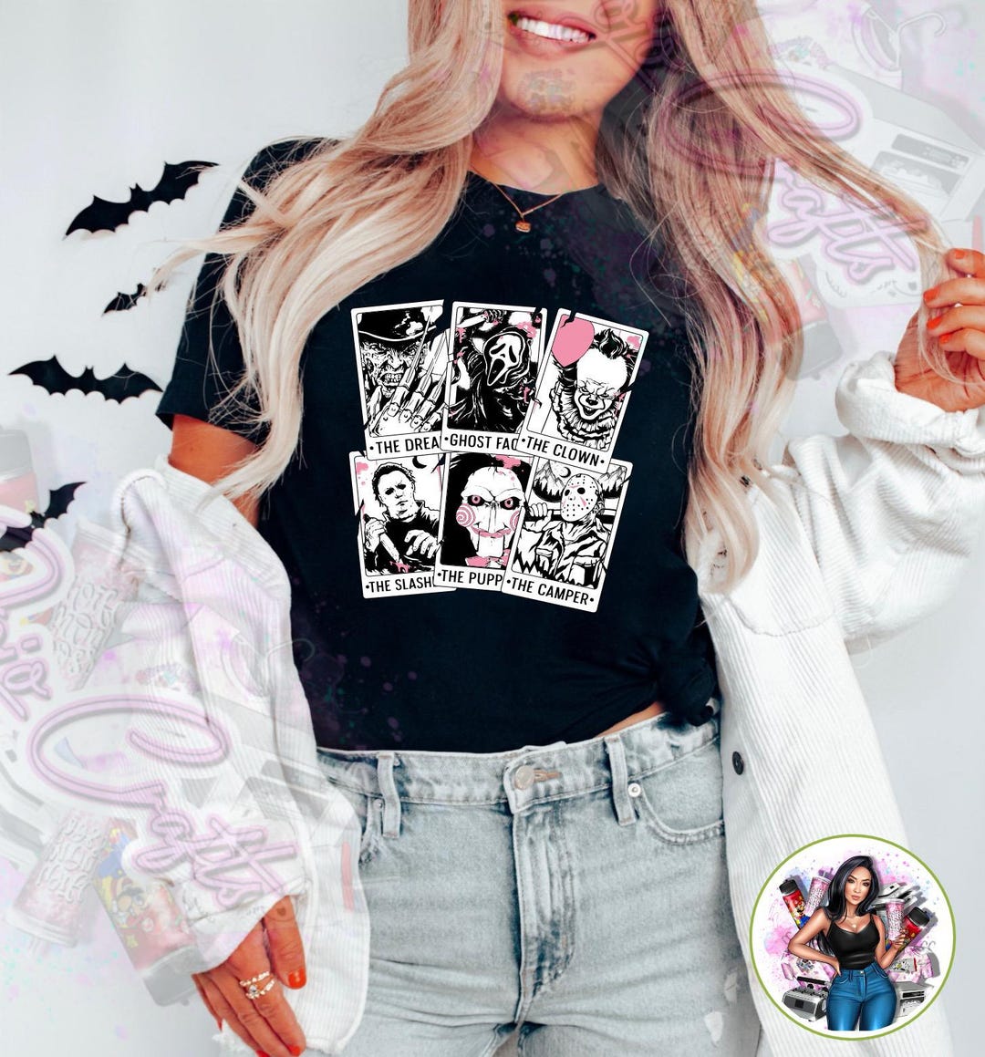 Horror Characters, Scary Movies, Ghost Face, Jason, Clown, Saw DTF ...