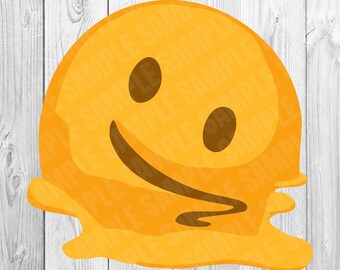 Smeltende emoji svg - Etsy Nederland