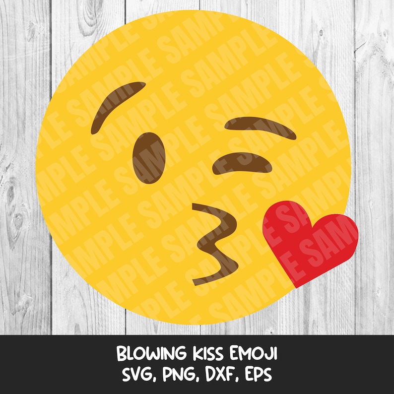 Blowing Kiss Emoji Svg For Cricut Cutting Machine Digital Etsy