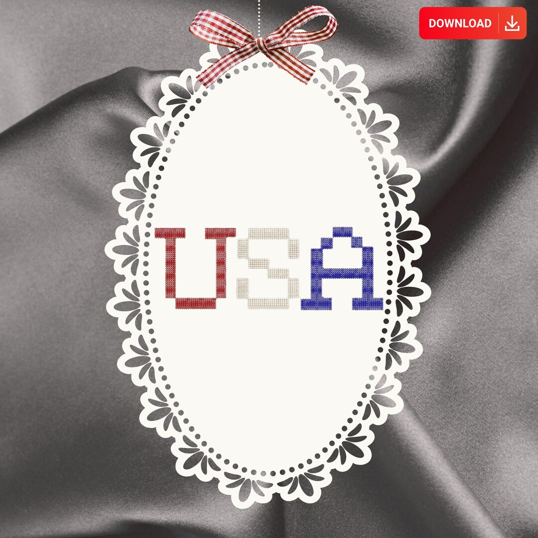 USA Cross Stitch Letters - Vintage Style Machine Embroidery Design ...