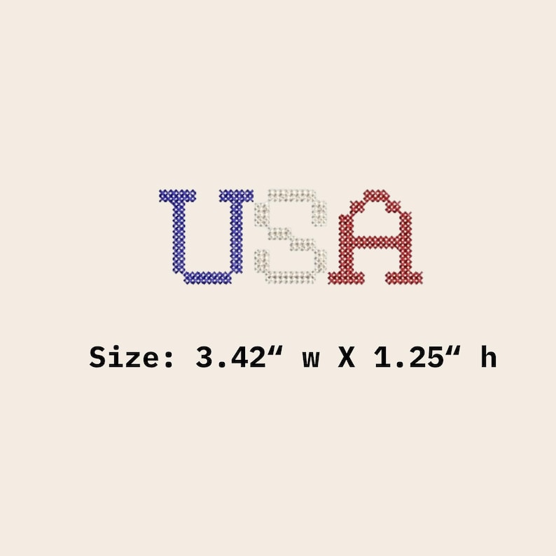 USA Cross Stitch Letters - Vintage Style Machine Embroidery Design ...