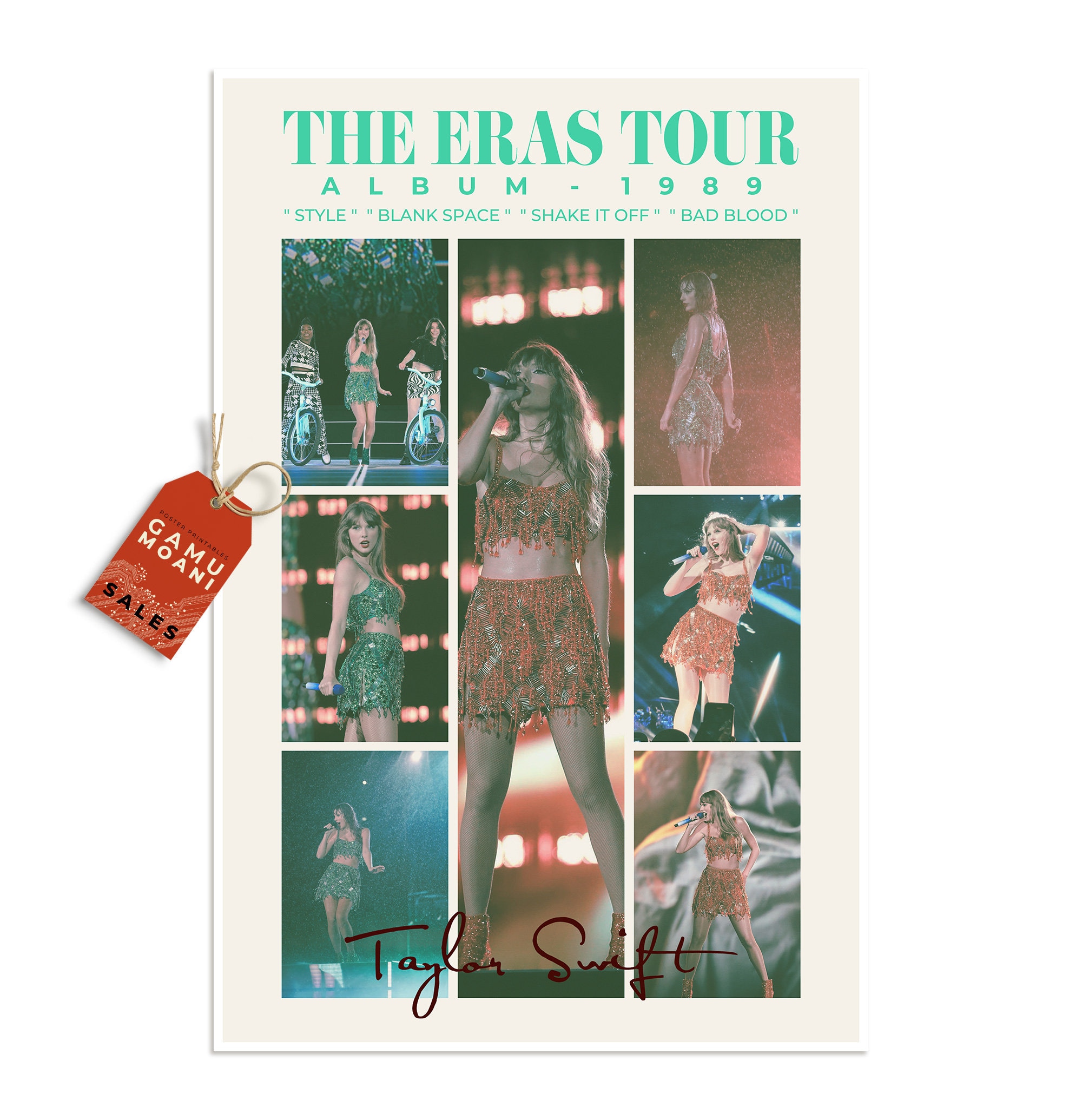 Taylor Swift the Eras Tour Poster 2023, Eras Tour Concert Poster Set of ...