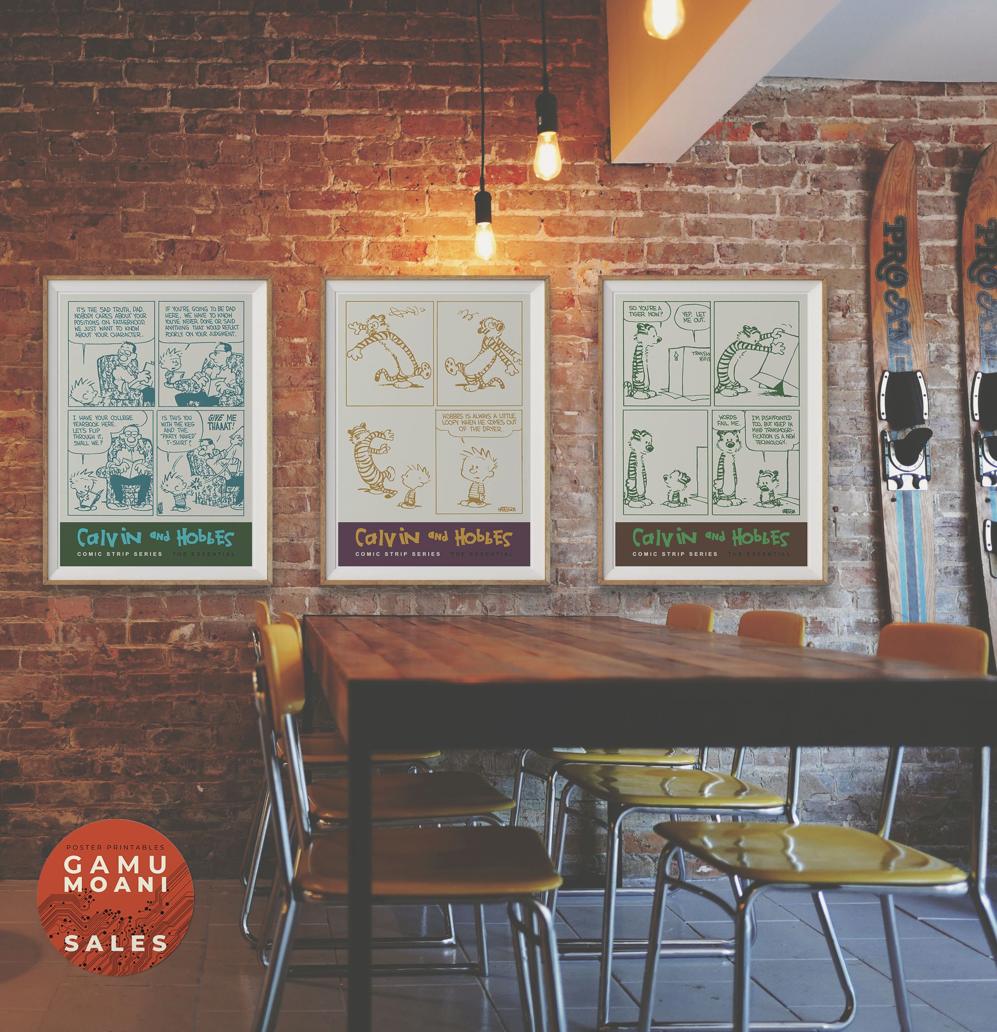 Calvin and Hobbes Art Print, Download Set of 3 Printable Posters - Etsy