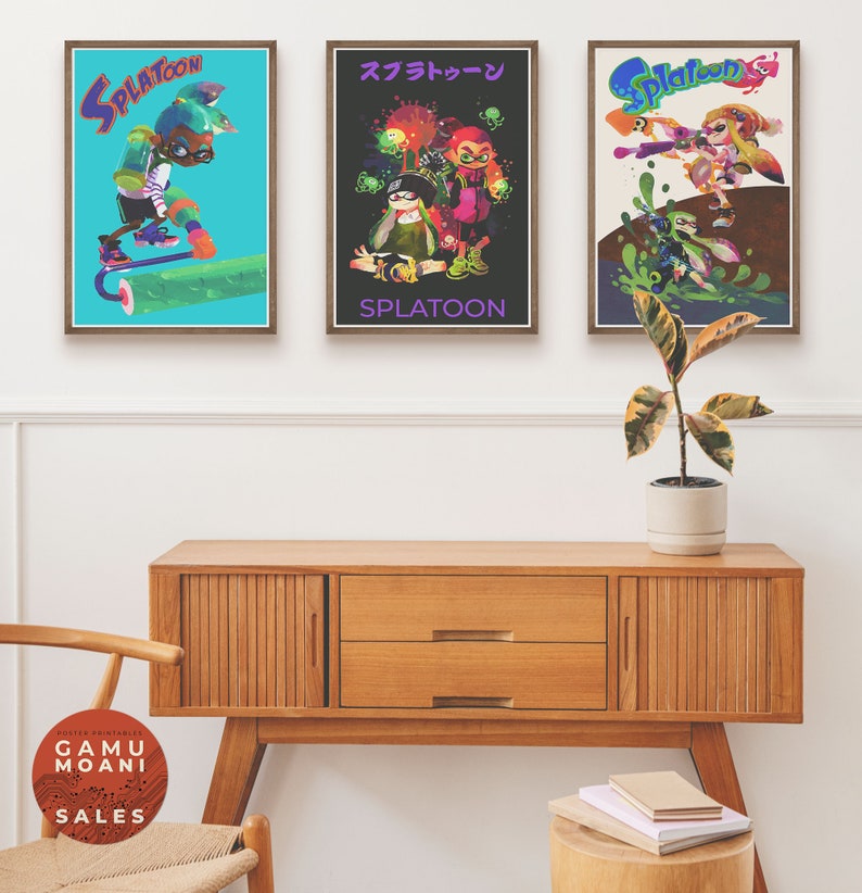 Splatoon, Splatoon Poster, Splatoon Poster Set of 3, Splatoon Printable ...