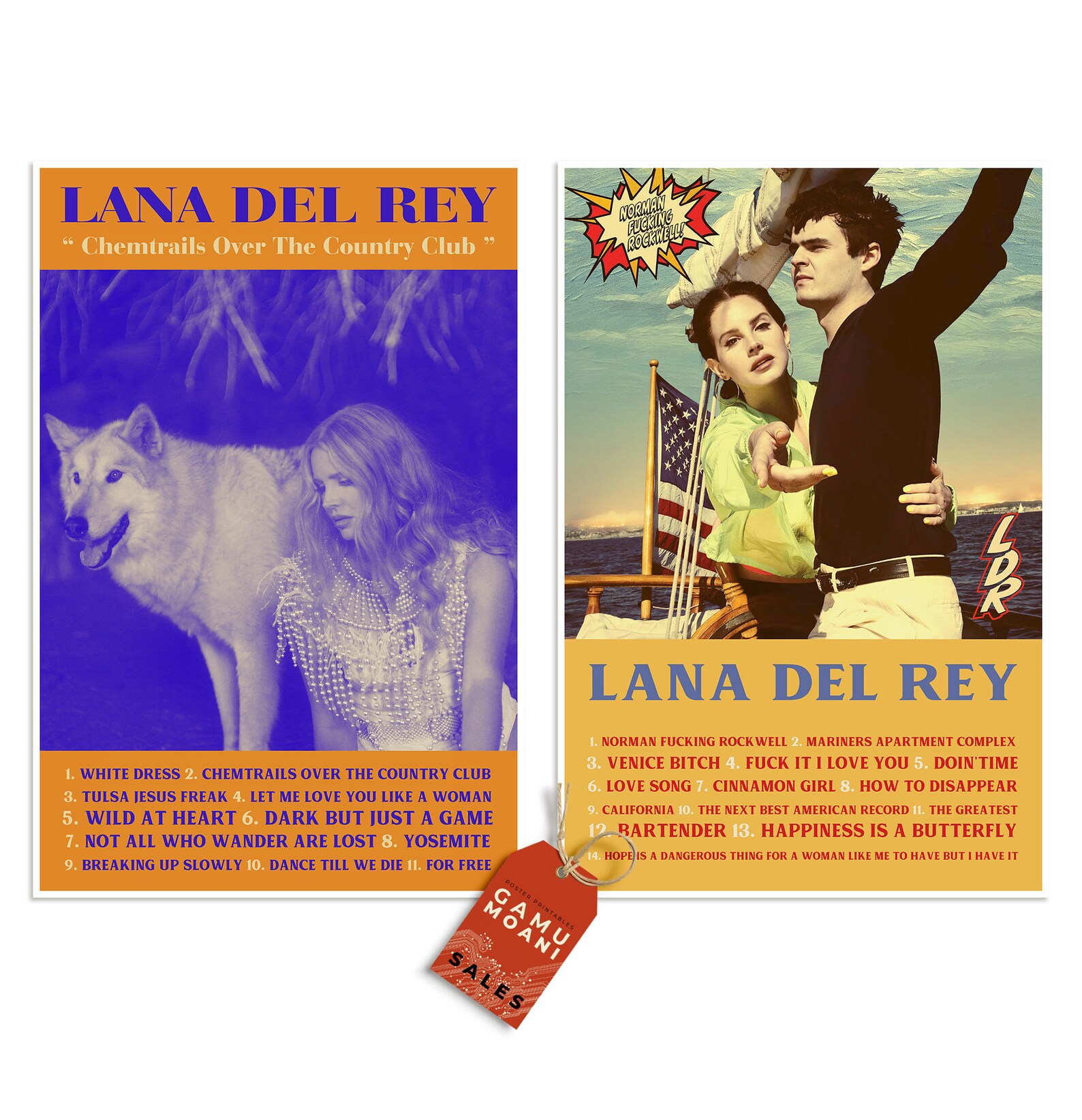 Printable Lana Del Rey Posters Set Vintage Style Musician Art for ...