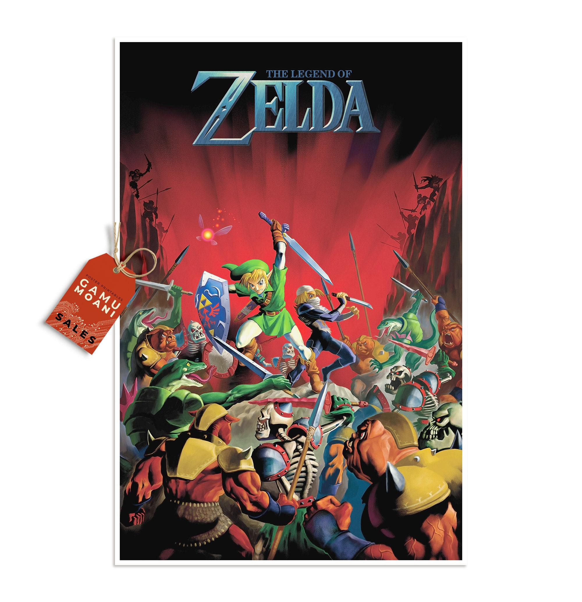 Zelda Poster, Legend of Zelda Poster, Ocarina of Time Poster, Wind ...