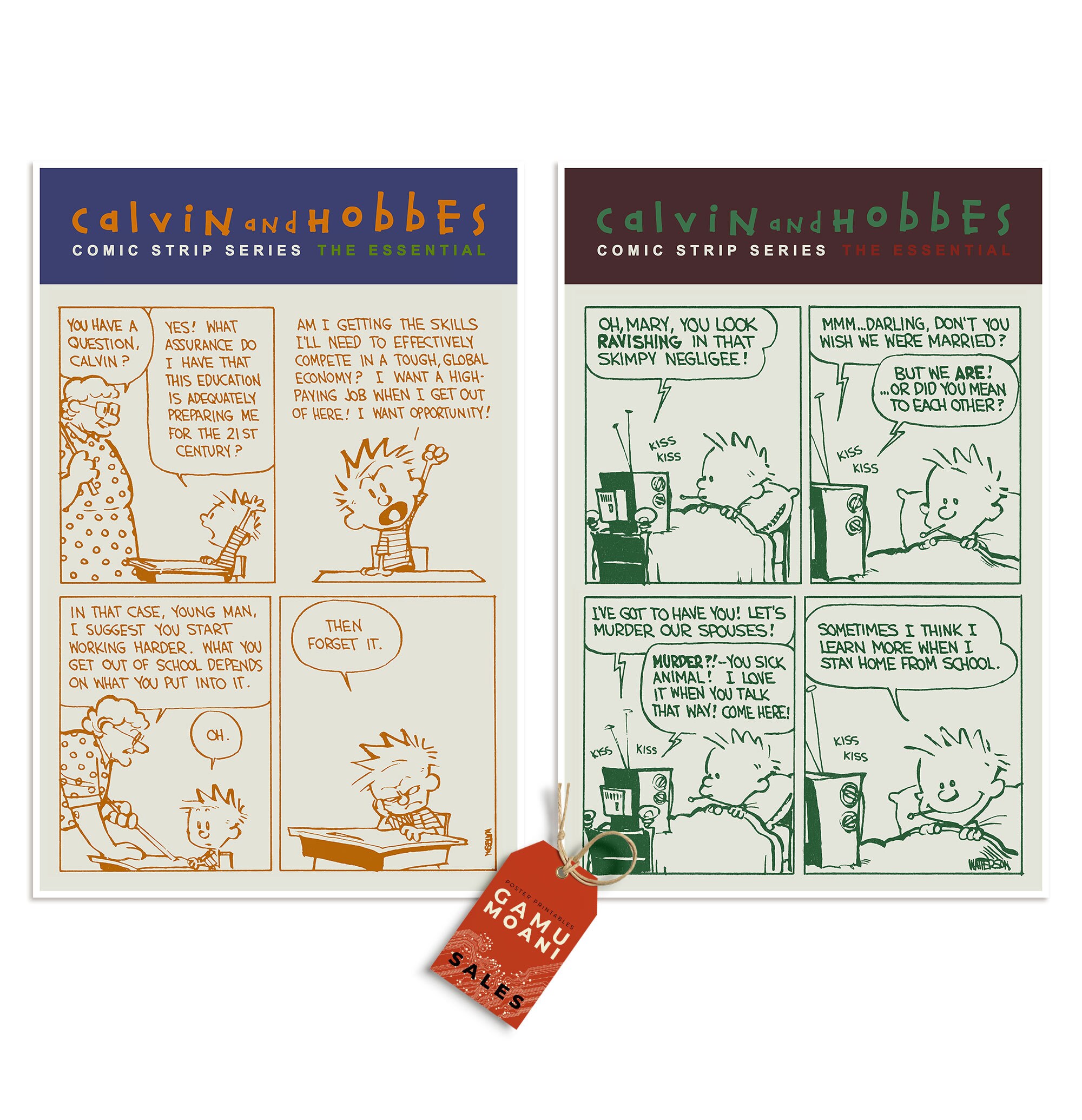 Calvin and Hobbes Art Print, Download Set of 12 Printable Posters - Etsy