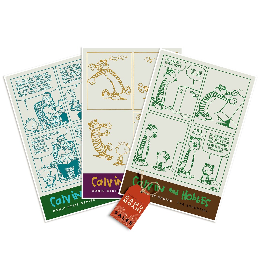 Calvin and Hobbes Art Print, Download Set of 3 Printable Posters - Etsy
