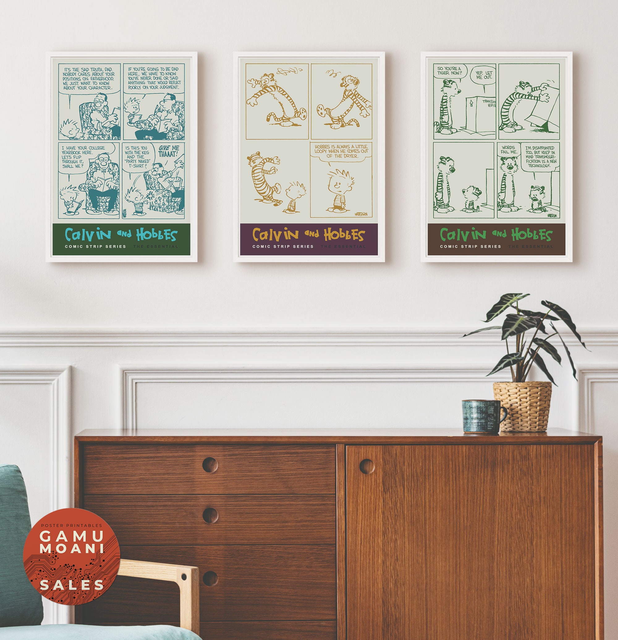 Calvin and Hobbes Art Print, Download Set of 3 Printable Posters - Etsy