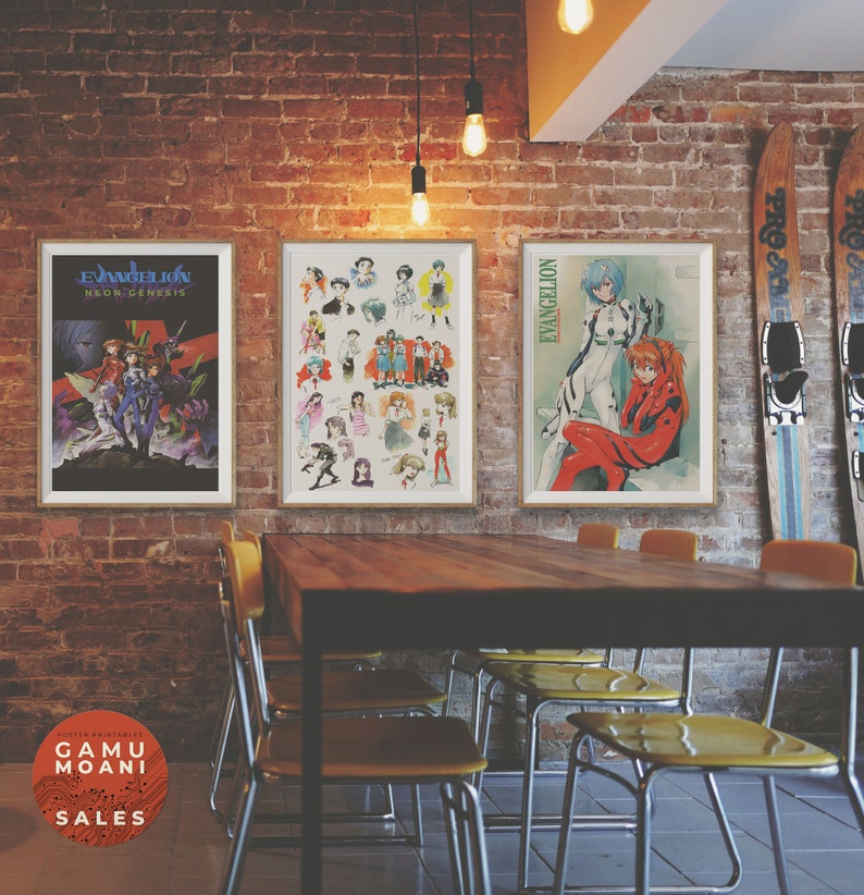 Instant Download Evangelion Posters Printable Wall Art Featuring Mecha ...