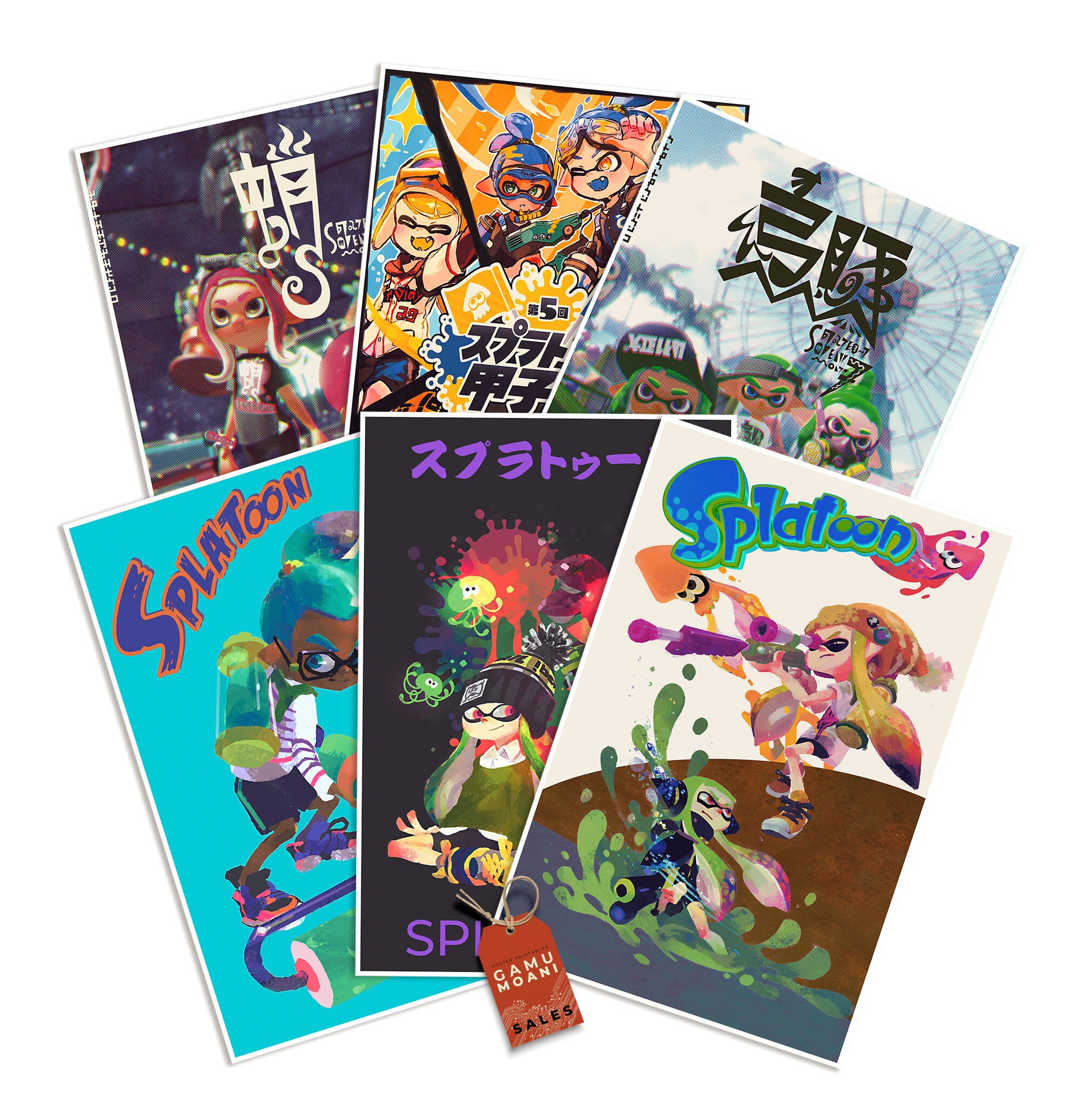 Splatoon, Splatoon Poster, Splatfest Poster, Splatoon Poster Set of 6 ...