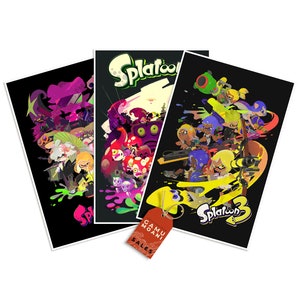 Splatoon, Splatoon Poster, Splatoon Poster Set of 3, Splatoon Printable ...