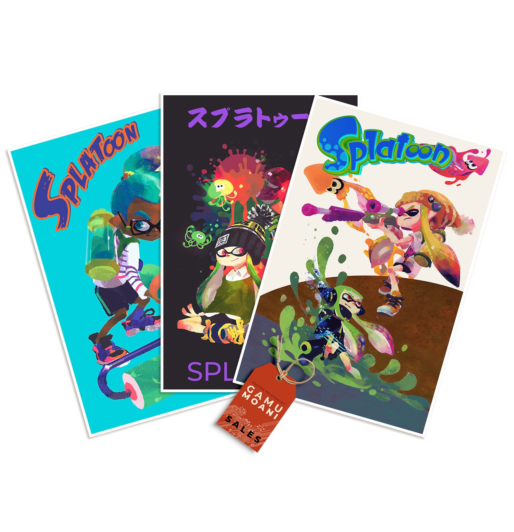 Splatoon, Splatoon Poster, Splatoon Poster Set of 3, Splatoon Printable ...