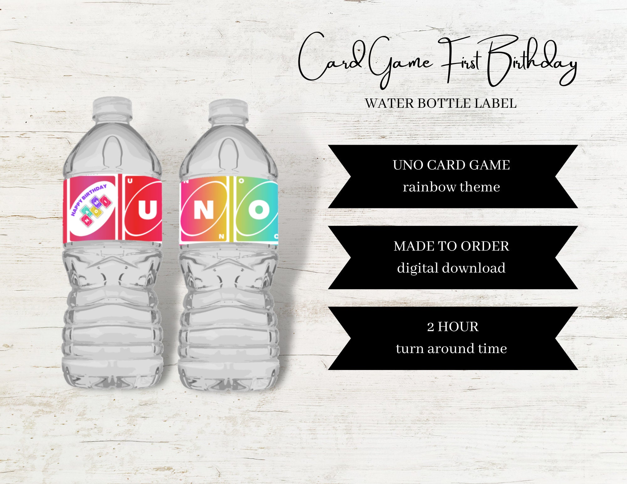 Rainbow Ombre Card Game Birthday Party Favor Bundle L Made to Order ...