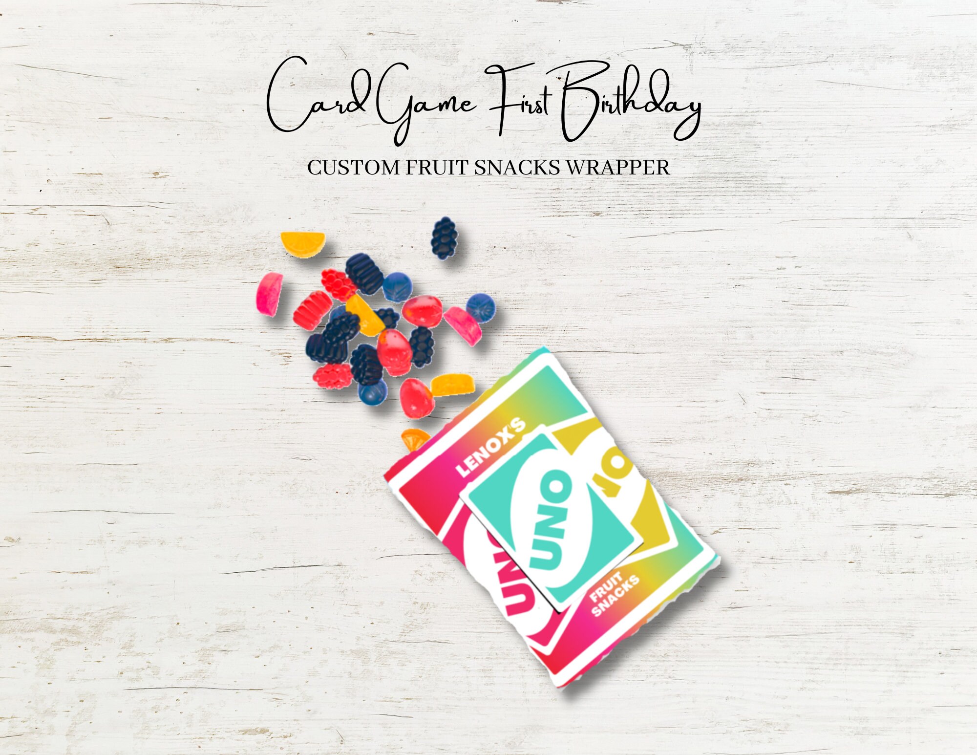 Rainbow Ombre Card Game Birthday Party Favor Bundle L Made to Order ...