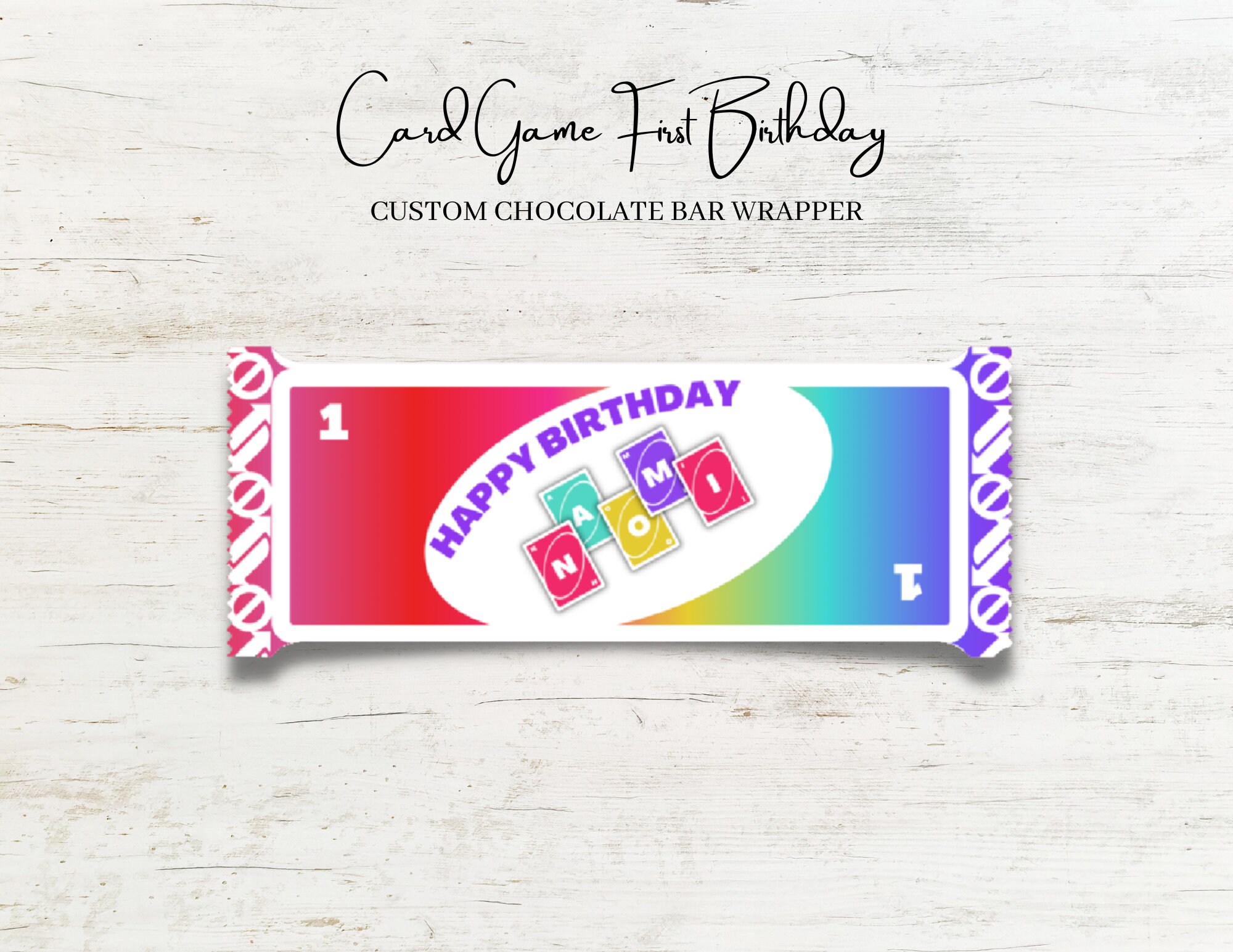 Rainbow Ombre Card Game Birthday Party Favor Bundle L Made to Order ...