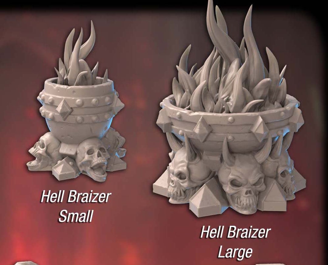 Demon Banquet Terrain Hell Braziers. Resin Miniature ~ RPG Dnd Mini ...