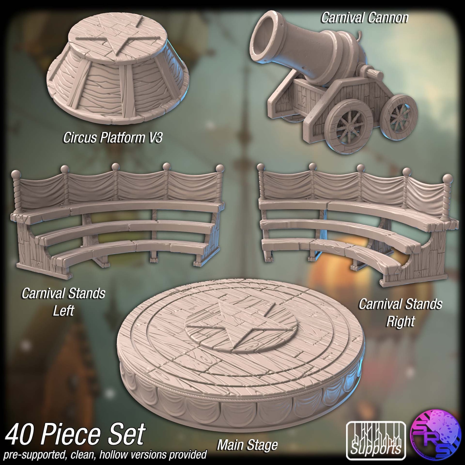 Fantasy Circus Carnival Terrain Set Resin Miniature ~ Rpg,dnd,wargames ...