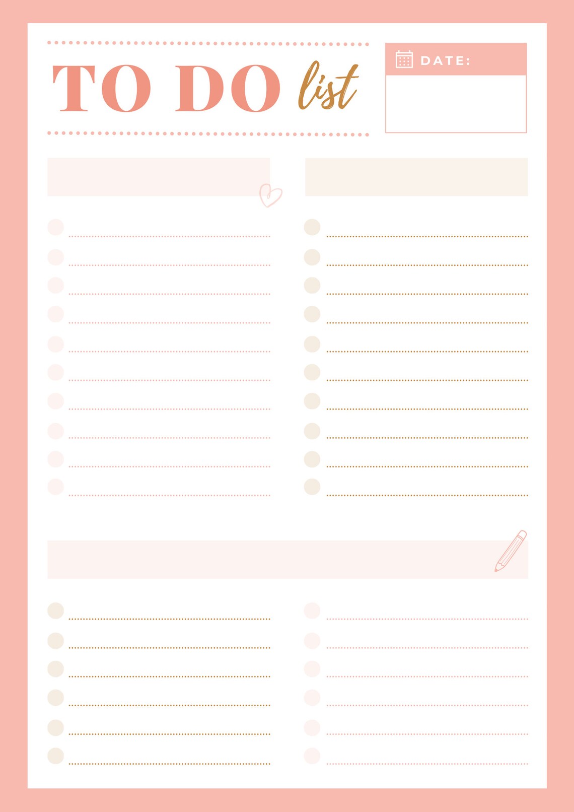 Daily to Do List for Work / Personal Life, Everyday Checklist, Daily ...