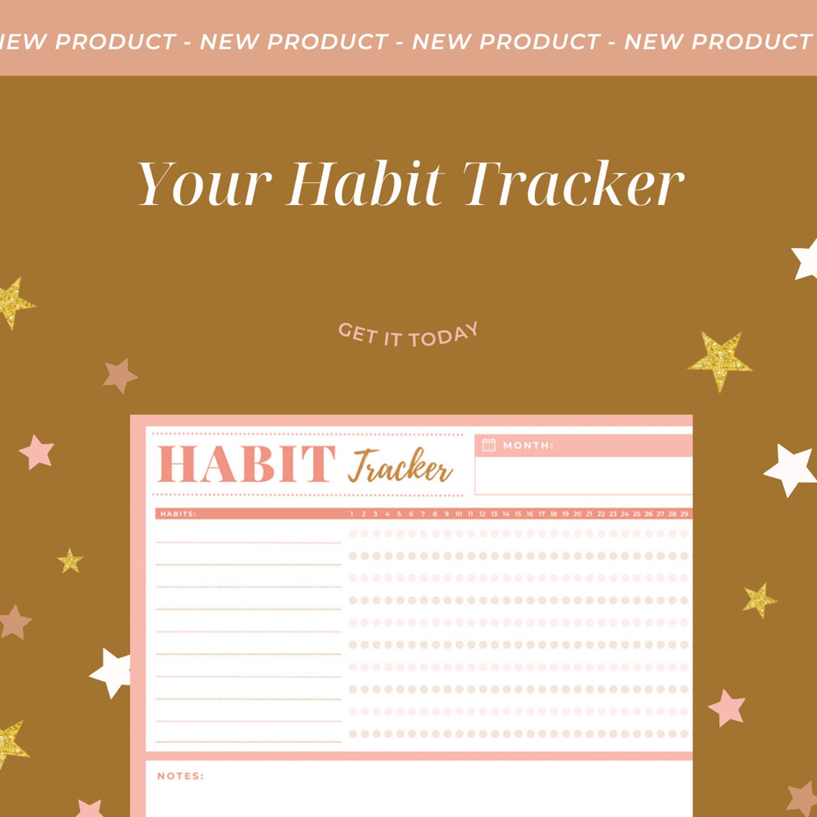Daily Habit Tracker for Work / Personal Life, Monthly Habit Tracker ...